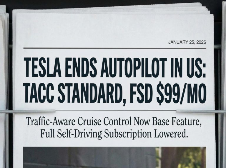 Tesla Ends Autopilot In US: TACC Standard, FSD $99/Mo